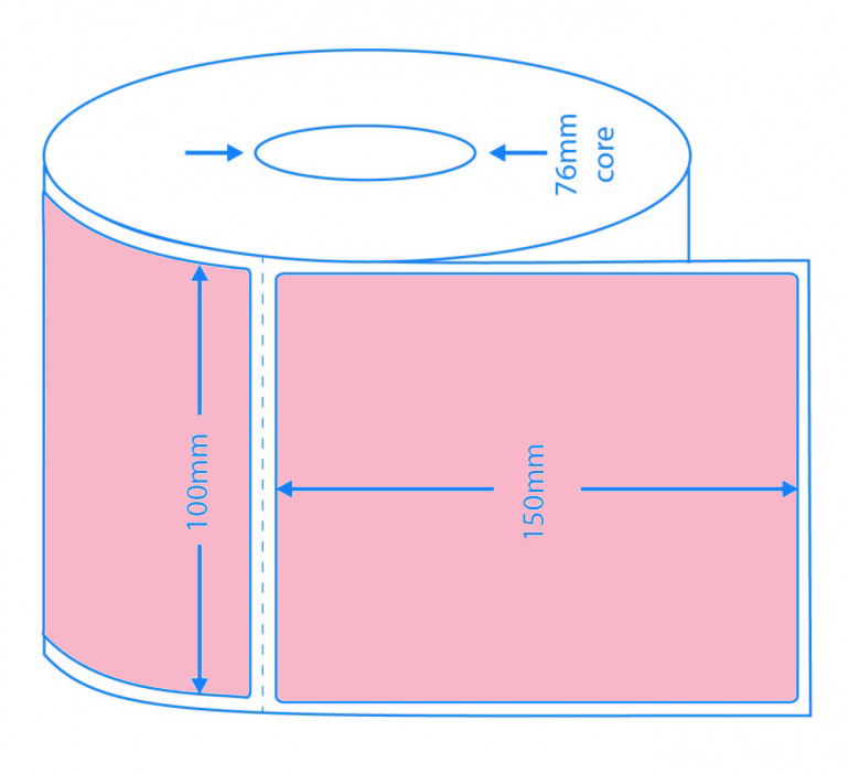 Pink Direct Thermal Labels 100mmx150mm total QTY 4,000 Labels