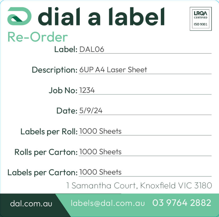 Laser Labels 6UP Per Page | High-Quality Label Printing in Australia